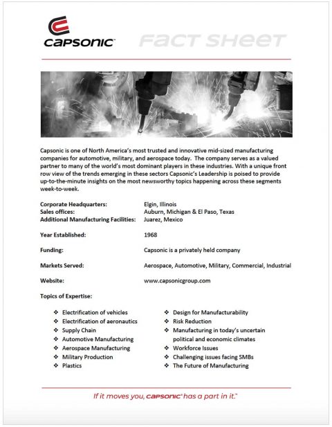 Press Releases | News | Media Kit for Capsonic